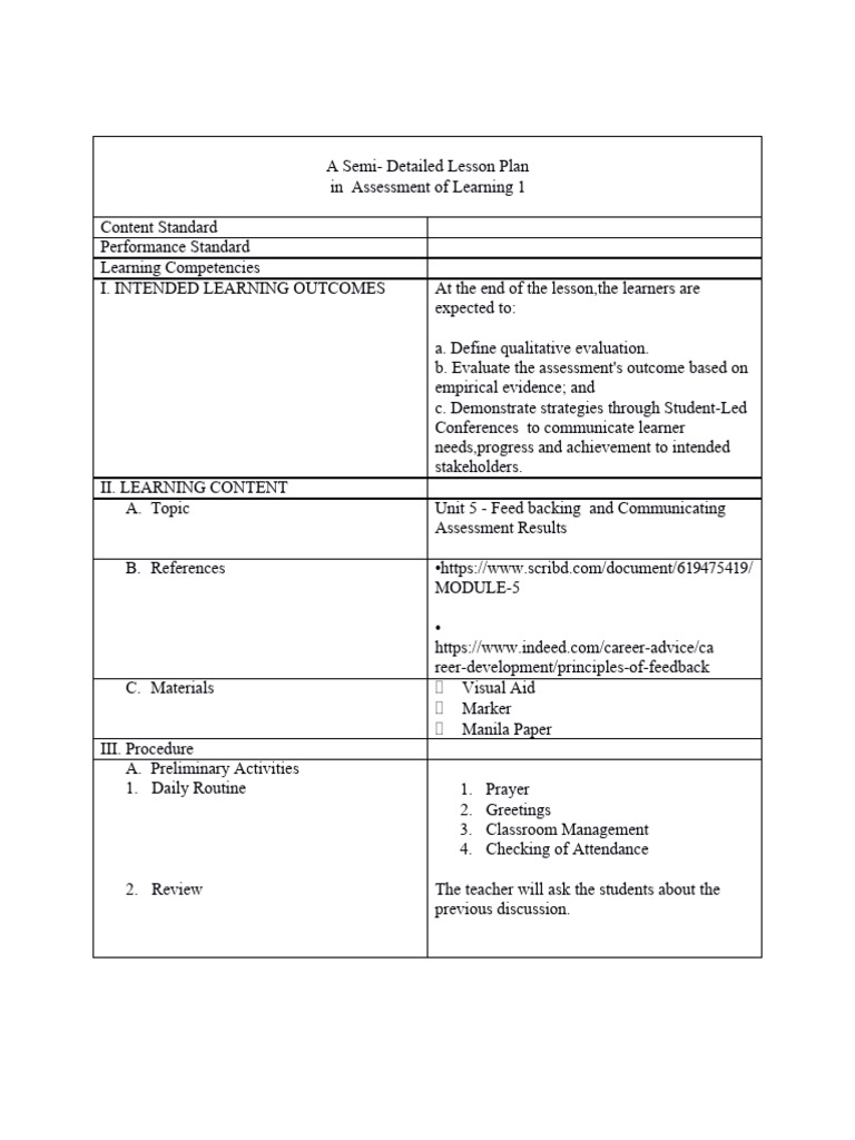 Assessment Semi LP 5 | PDF | Educational Assessment | Learning