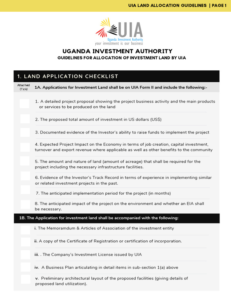 UIA Land Allocation Guidelines 3 | PDF | Investing | Lease