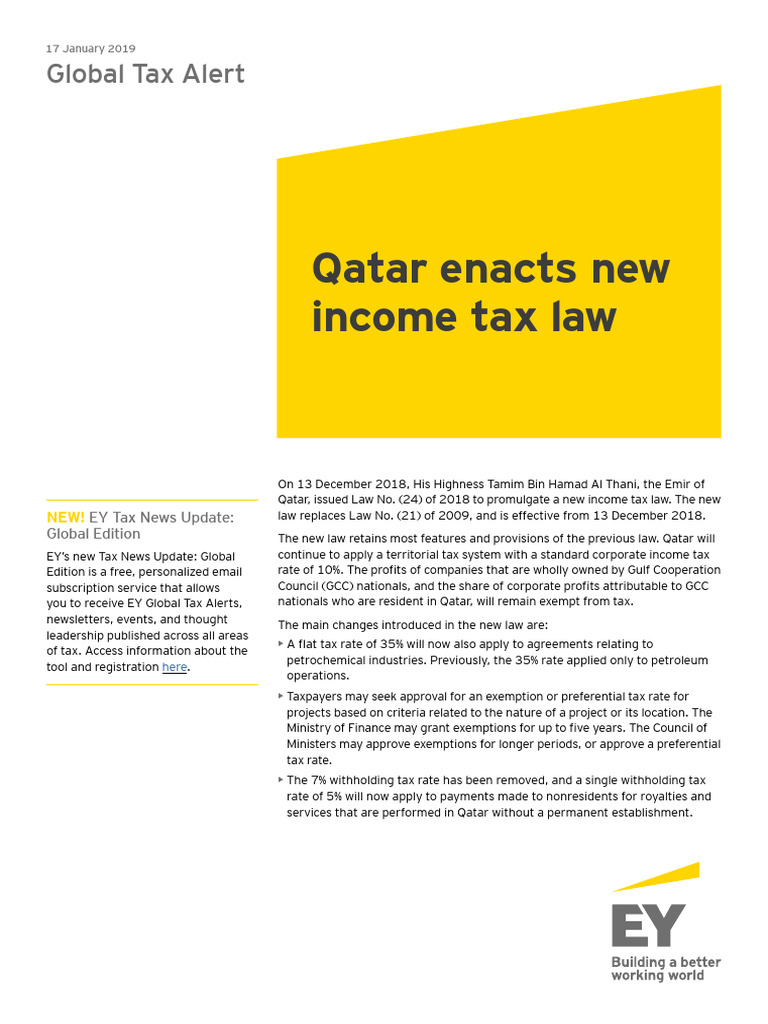 Ey Qatar Enacts New Income Tax Law | PDF | Taxes | Qatar