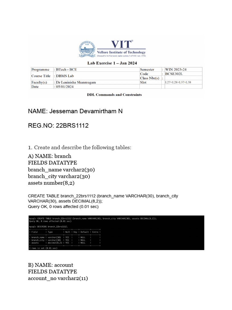 Dbms 1 | PDF | Table (Database) | Data Model
