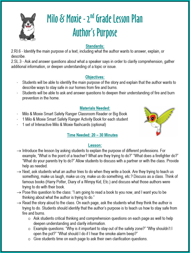 2nd Grade Author S Purpose | PDF | Lesson Plan | Reading Comprehension