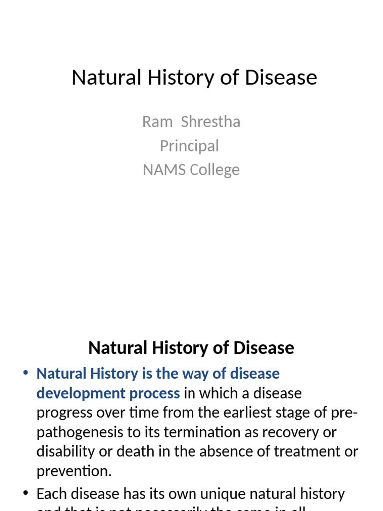 Natural History of Disease | PDF | Infection | Pathogenesis