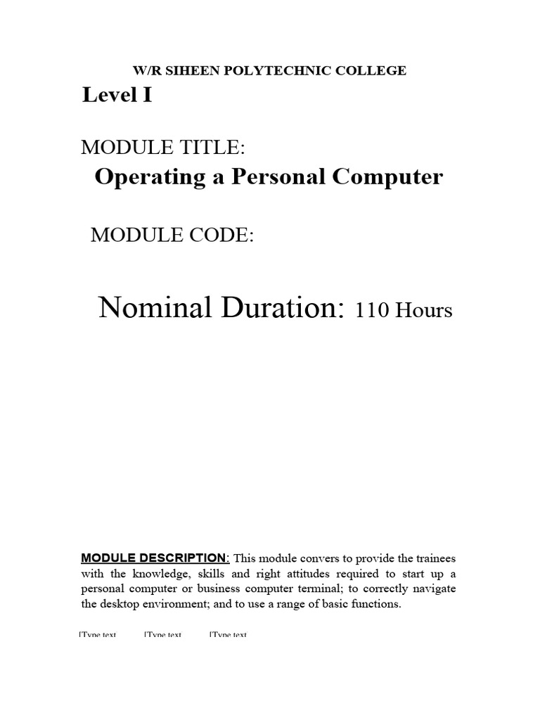 Operate A Personal Computer Pdf Pdf Directory Computing Icon Computing 