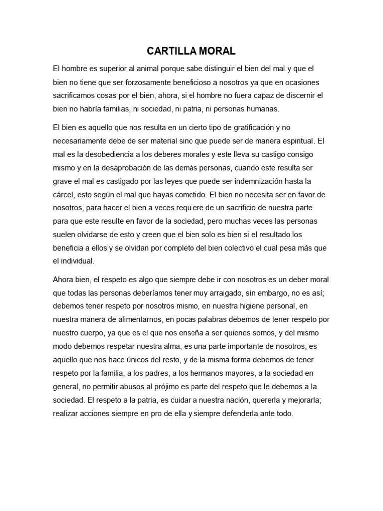 Cartilla Moral | PDF