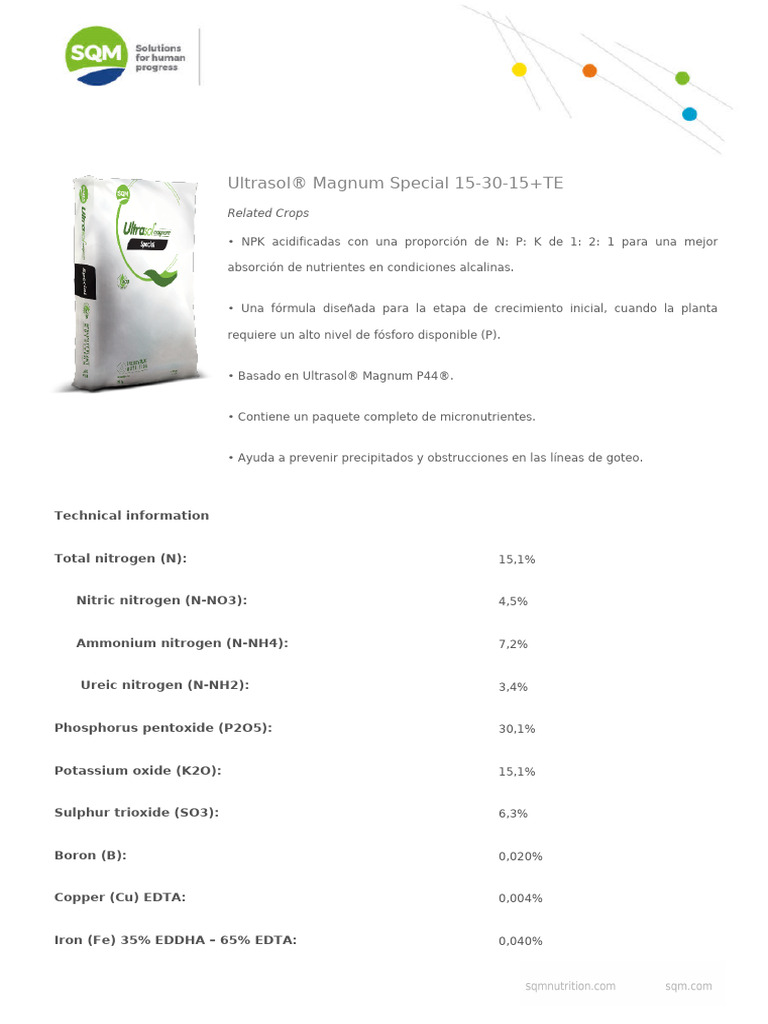 Ultrasol Magnum Special 15 30 15te | PDF