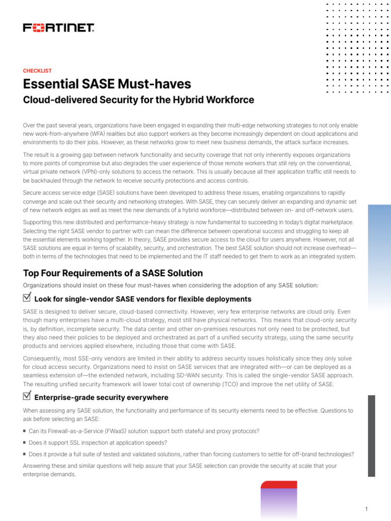 Essential SASE Must-Haves | PDF | Cloud Computing | Security