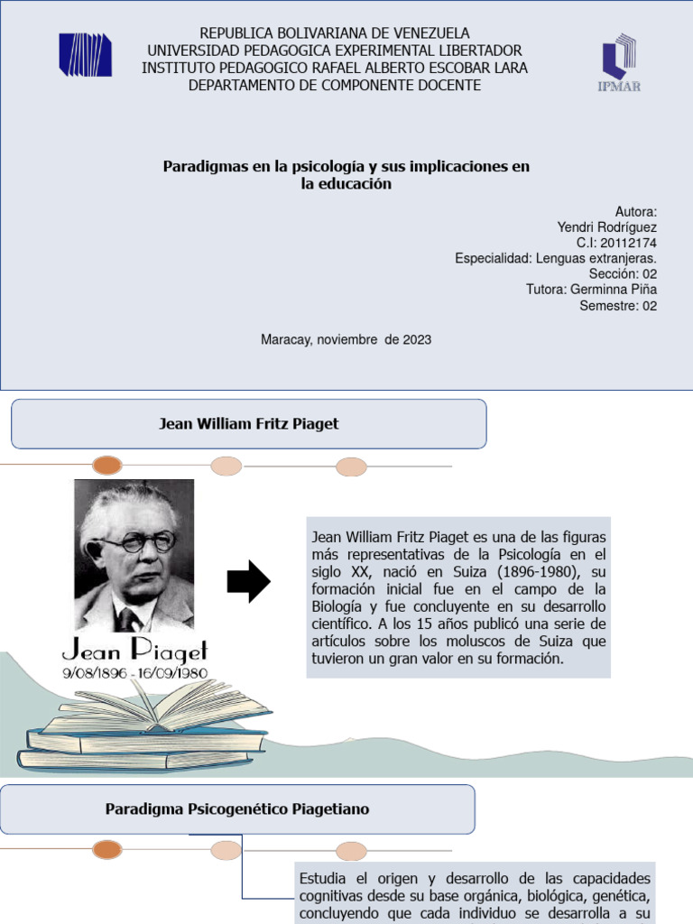 Paradigmas en La Psicología y Sus Implicaciones en La Educación II. LIsto | PDF | Sicología ...