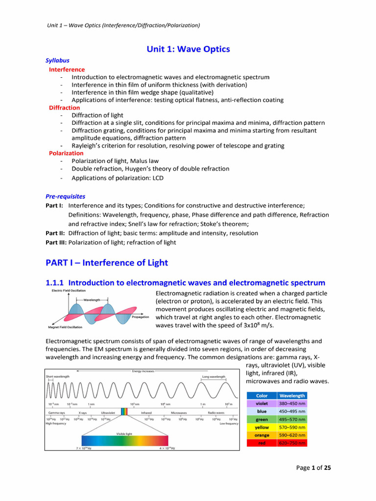 Physics Unit 1 Study Notes | PDF
