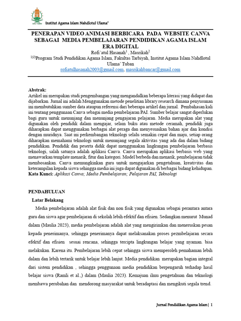 MEDIA PEMBELAJARAN PAI (Canva) | PDF