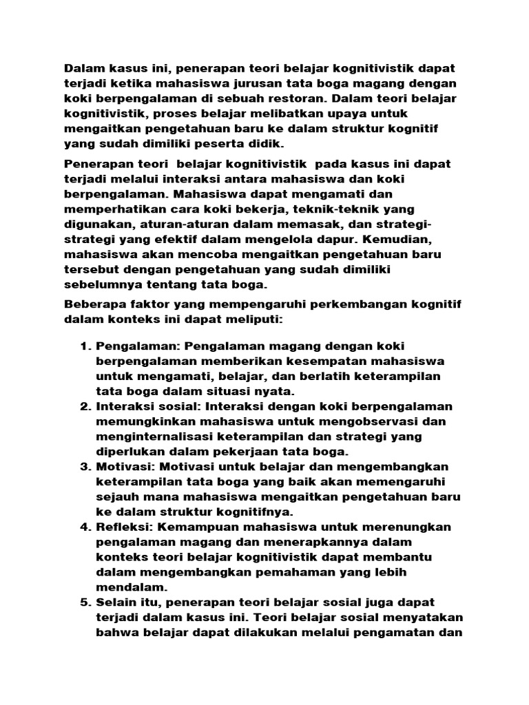 Jawaban TUGAS TUTORIAL 2 - BELAJAR DAN PEMBELAJARAN PAUD | PDF