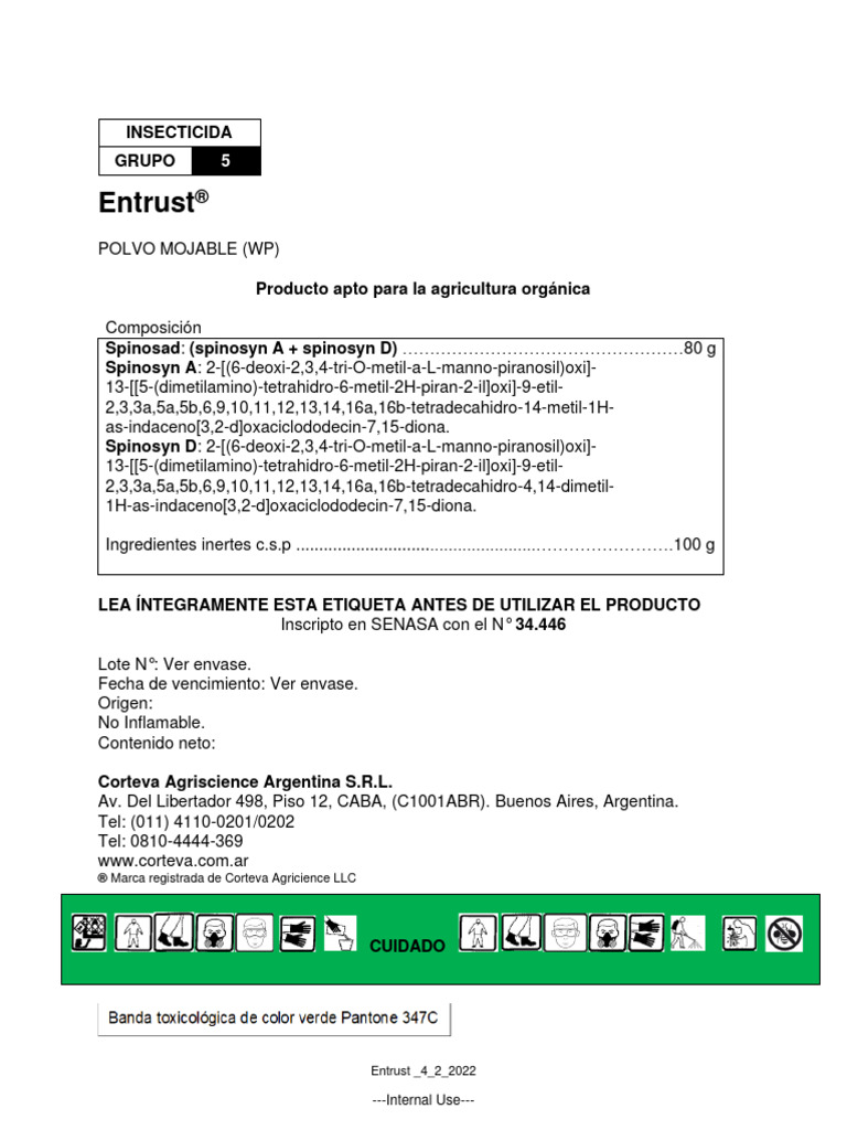 Marbete Entrust - Argentina | PDF | Agua | Insecticida