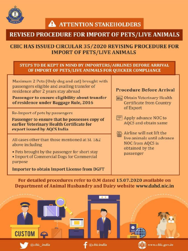 Procedure For Import of Pets | PDF