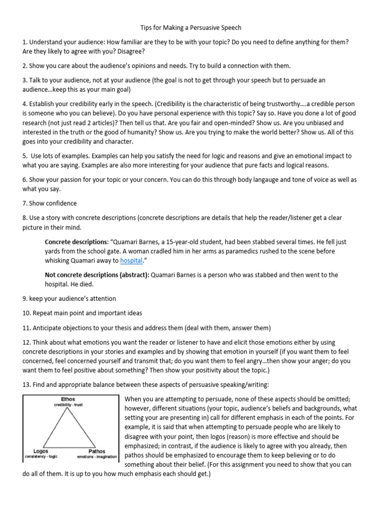 Effective Tips for Persuasive Speaking | PDF | Credibility | Persuasion