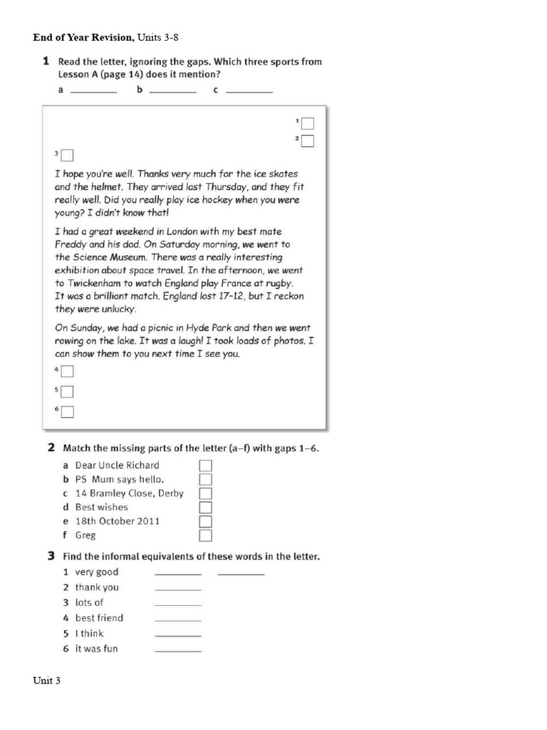 End of year revision II | PDF