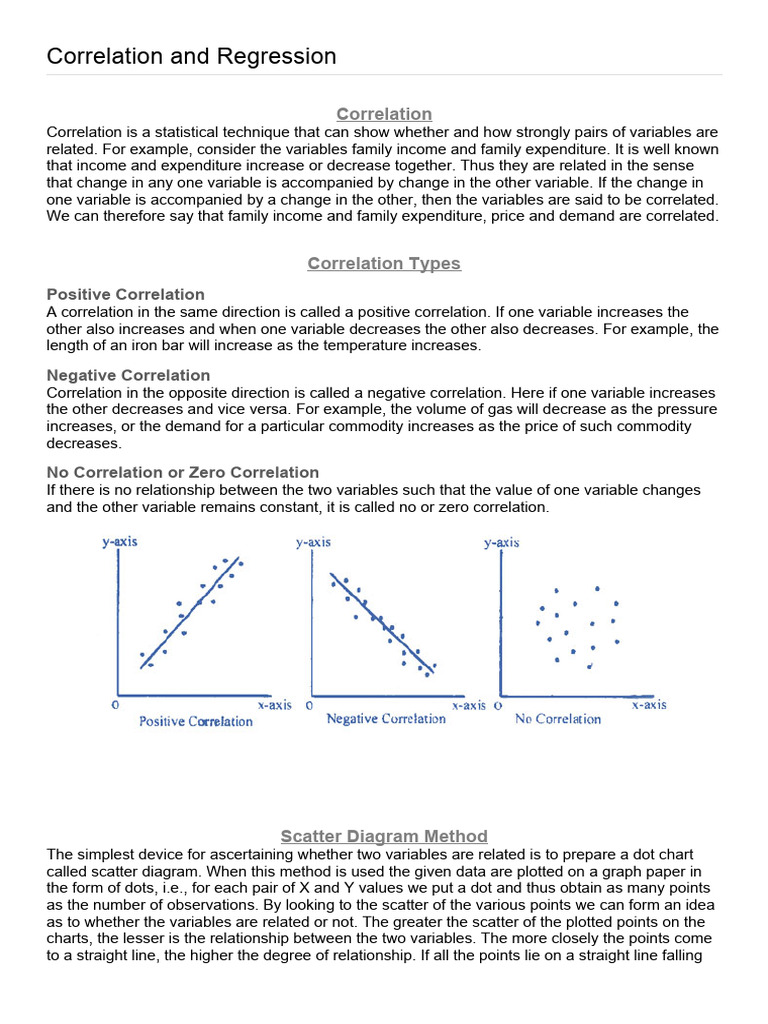 Correlation and Regression Guide | PDF | Linear Regression | Dependent And Independent Variables