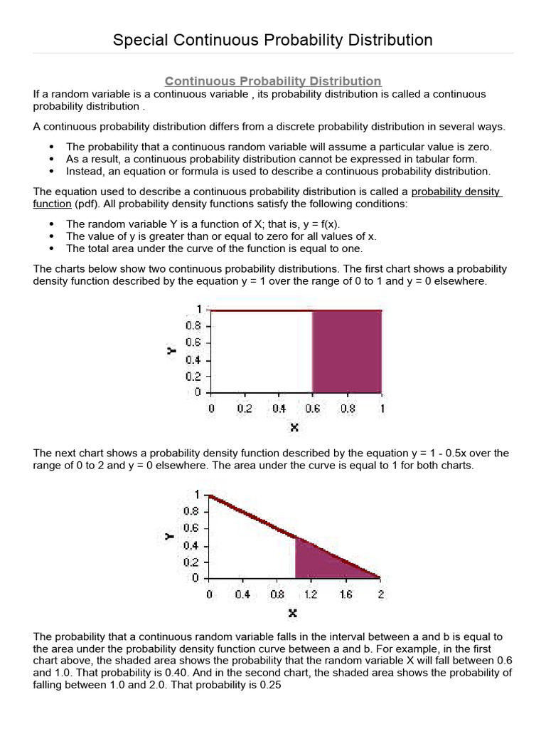 CH 8 - Special Continuous Probability Distribution | PDF | Probability ...