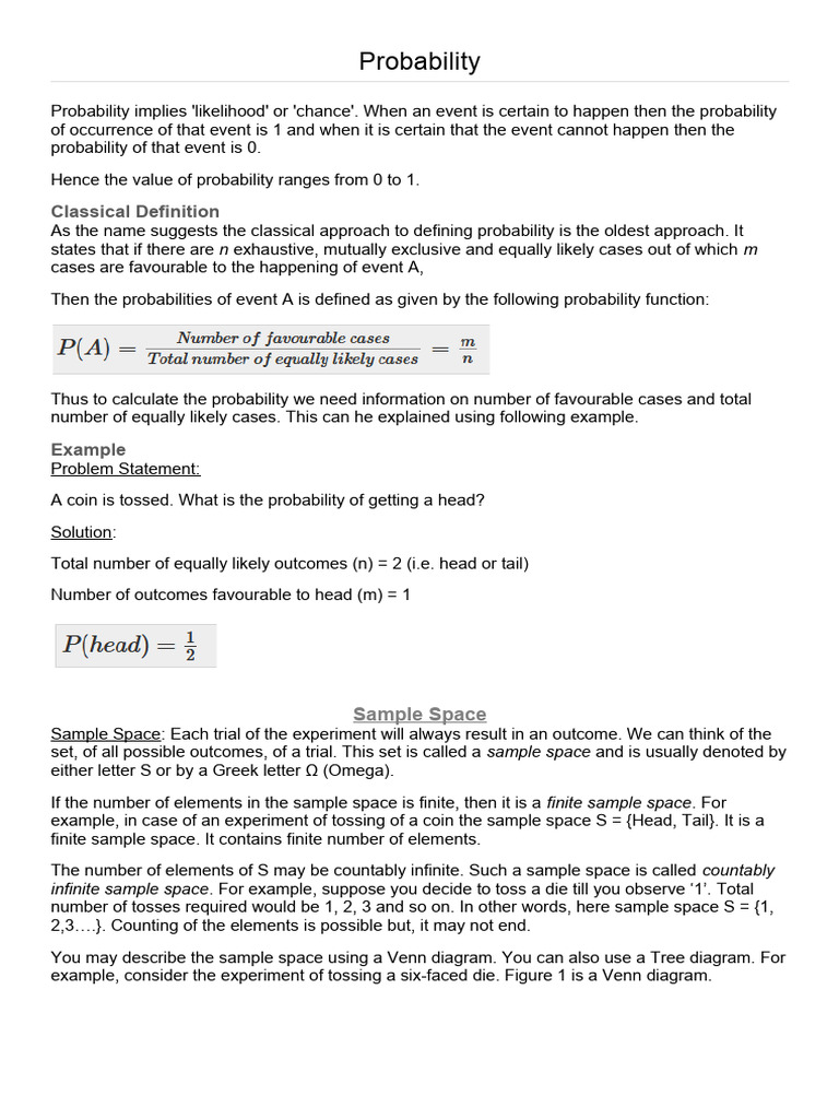 Ch 6 Probability Pdf Probability Set Mathematics