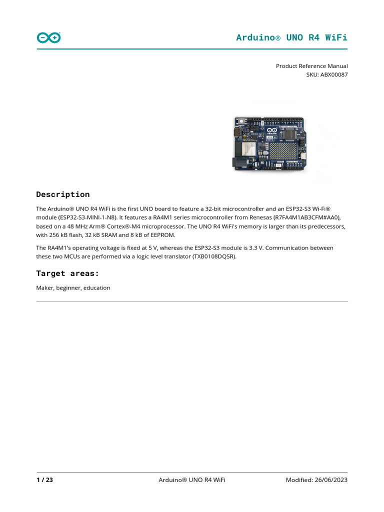 uno_r4_wifi | PDF | Arduino | Microcontroller