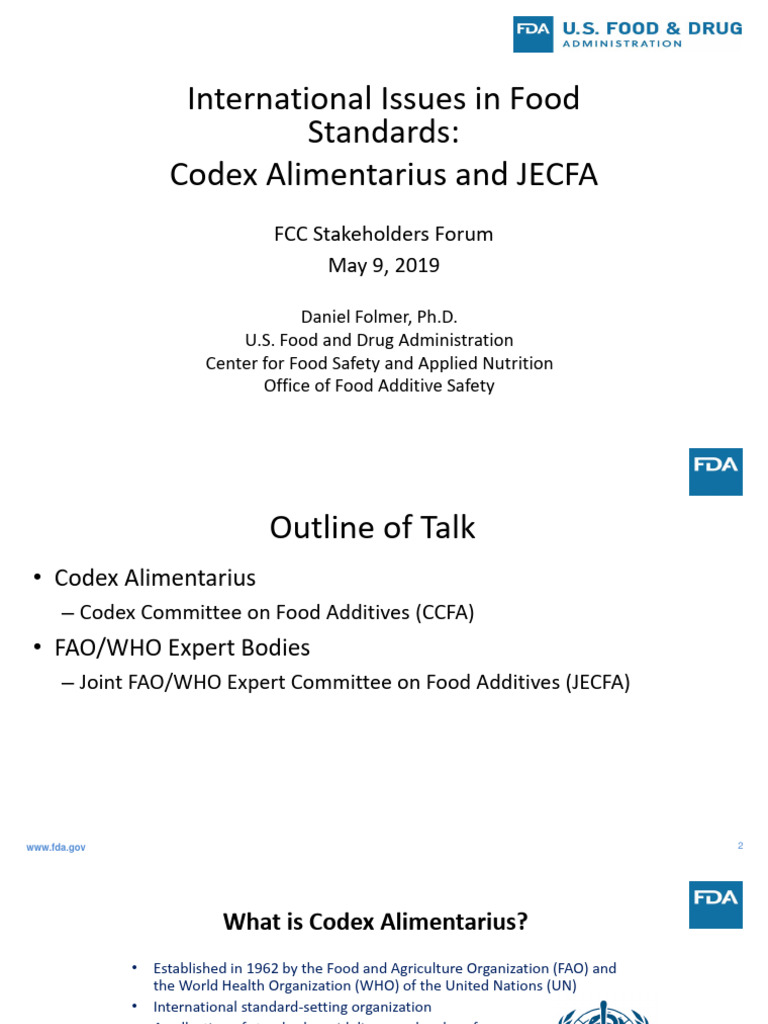 JECFA & CAC Explaination by FDA | Download Free PDF | Food And Drug Administration | Food Politics