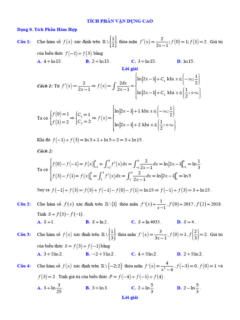 CHUYÊN ĐỀ TÍCH PHÂN VDC | PDF