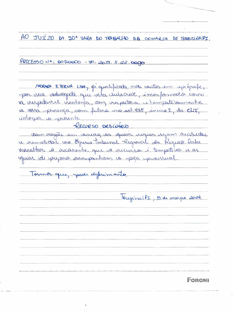 Recurso Ordinario - Eleonice Luana | PDF