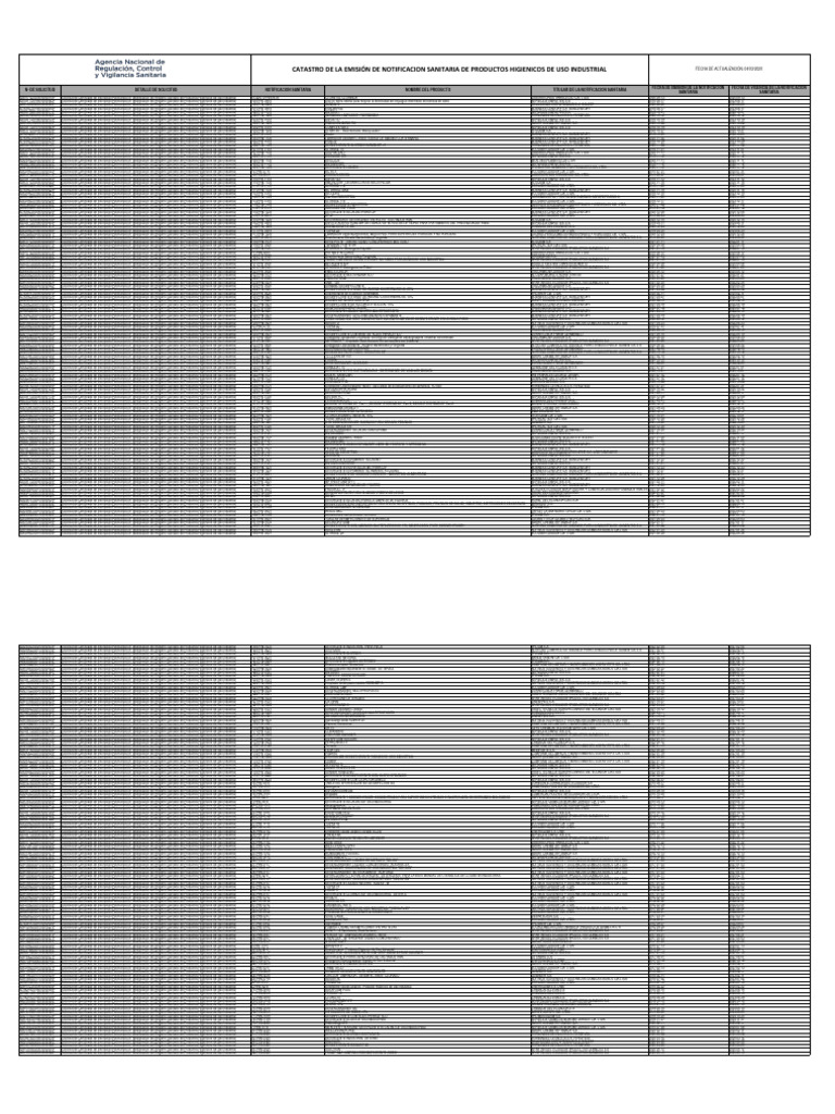 Base de Datos Catastro de Emision de Productos Higienicos de Uso ...