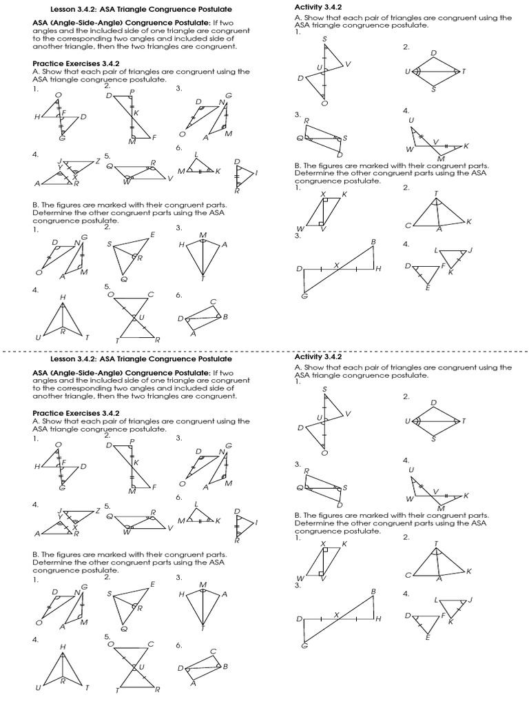 Hand Asa Triangle Congruence Postulate | PDF | Euclidean Geometry ...
