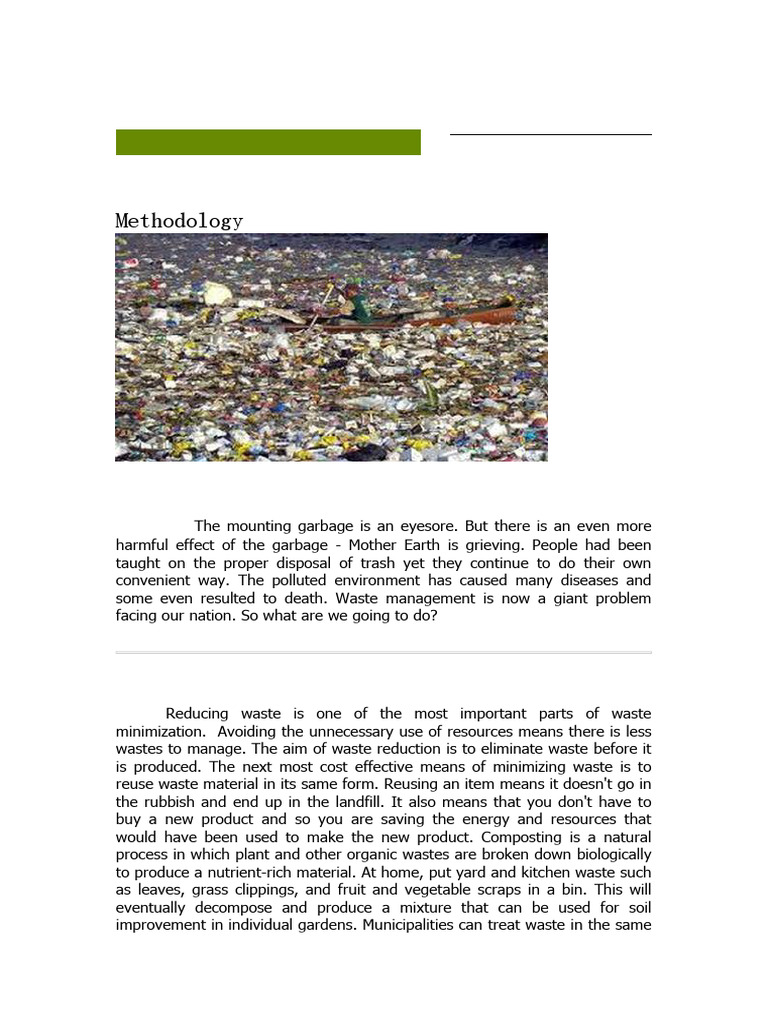 Chapter 3 - Methodology | PDF | Waste | Waste Management