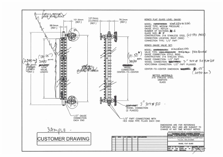 SKETCH DRAWING Level Gauge | PDF