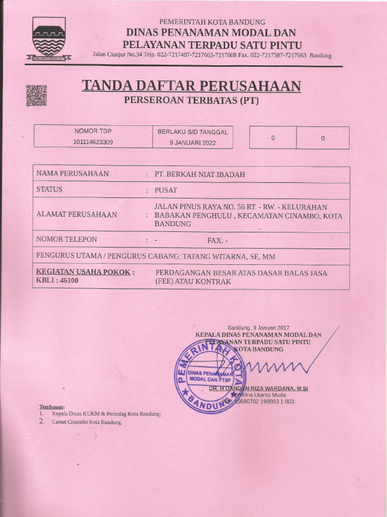 TDP - Pt. Berniib | PDF