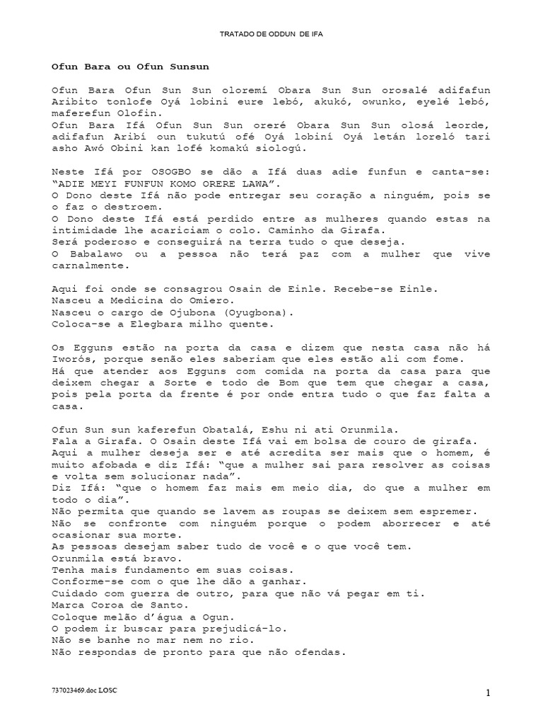 08 - Ofun Bara Ou Ofun Sunsun | PDF | Religião e Espiritualidade