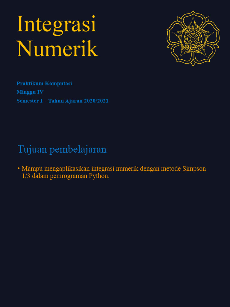 04 Integrasi Numerik | PDF | Parameter (Computer Programming) | Computer Programming