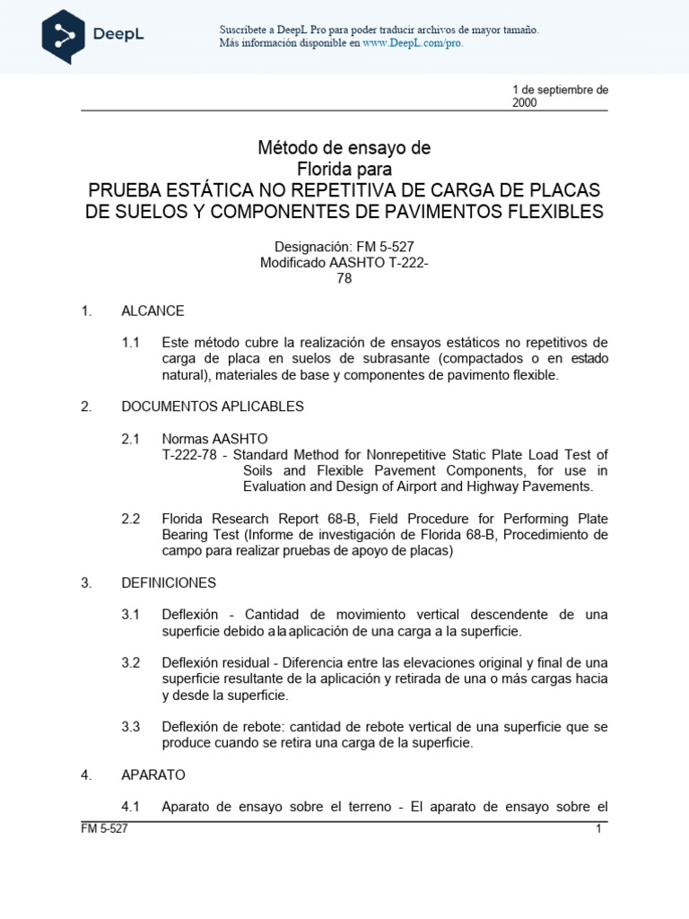Aashto-T-222-78-Plate-Load-Test - Compress Es | PDF | Deformación ...
