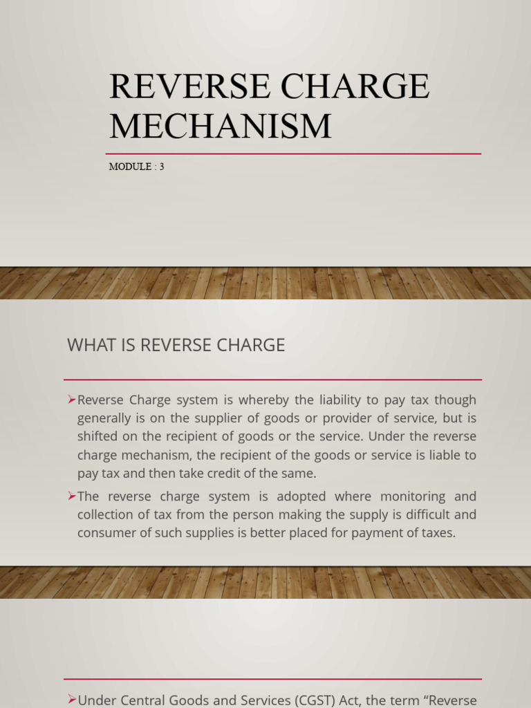 Reverse Charge Mechanism | PDF | Taxes | Public Finance