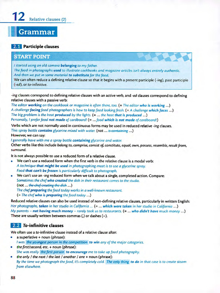 Grammar - Reduced Relative Clauses | Download Free PDF | Adjective | Verb