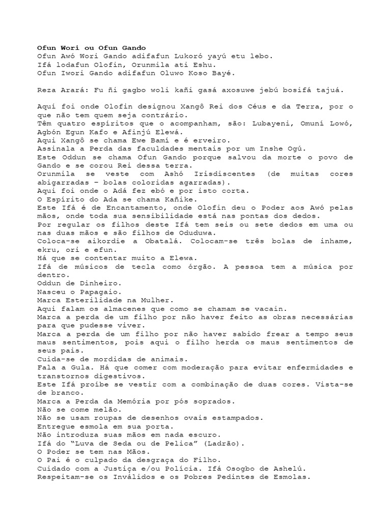 04 - Ofun Gando Ou Ofun Wori | PDF