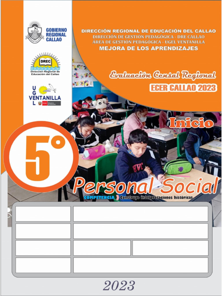 Prueba 5to. Grado - P. Social - Ecer Inicio | PDF | Imperio Inca
