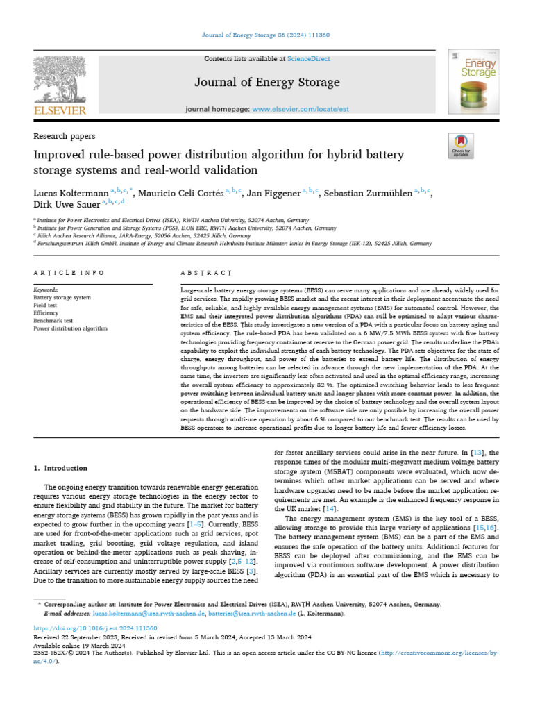 Optimizing Battery Storage Efficiency | PDF | Lithium Ion Battery ...