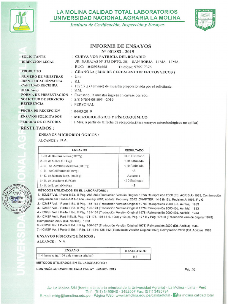 (Req-1) Informe Granola | PDF