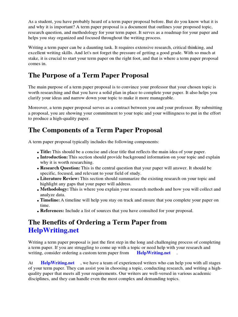 What Is A Term Paper Proposal | PDF | Essays | Methodology