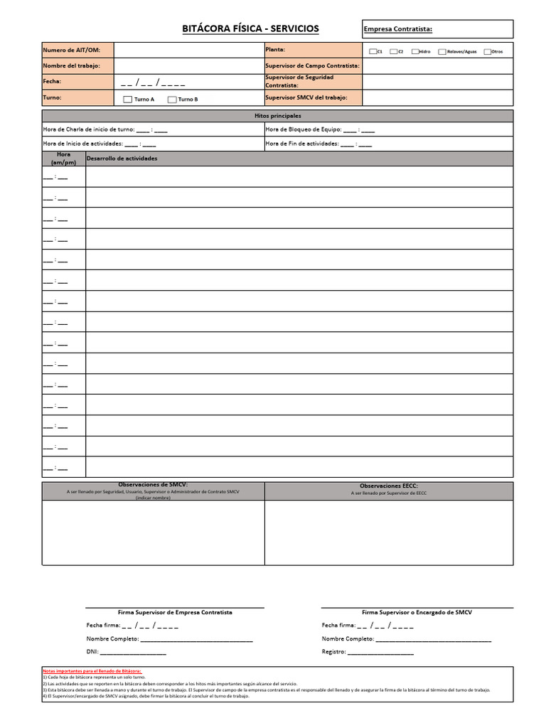 Formato Bitacora Nuevo | PDF