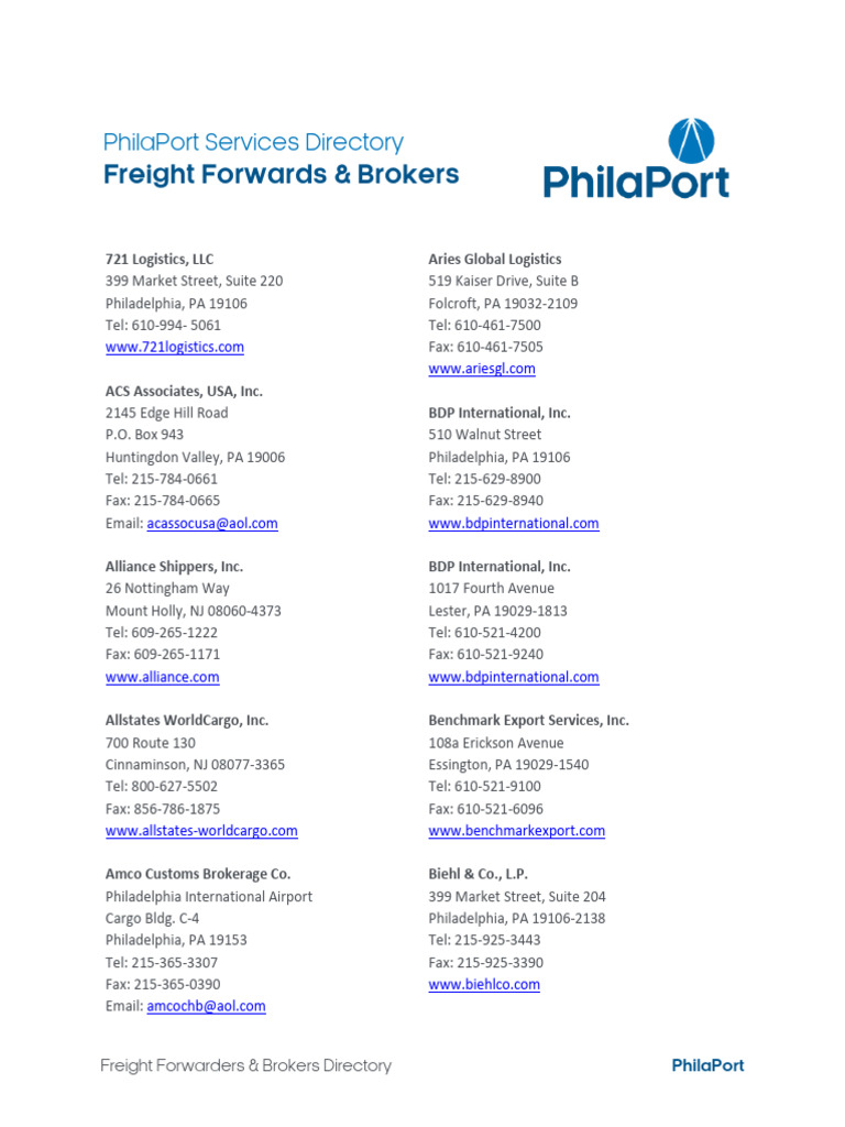 USA Freight Forwarders Directory | PDF | Cargo | Freight Transport