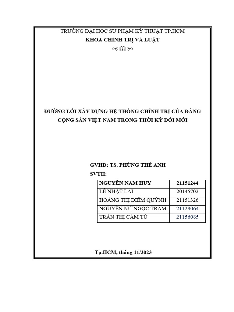 Tiểu Luận LSD Final Đã Sửa | PDF