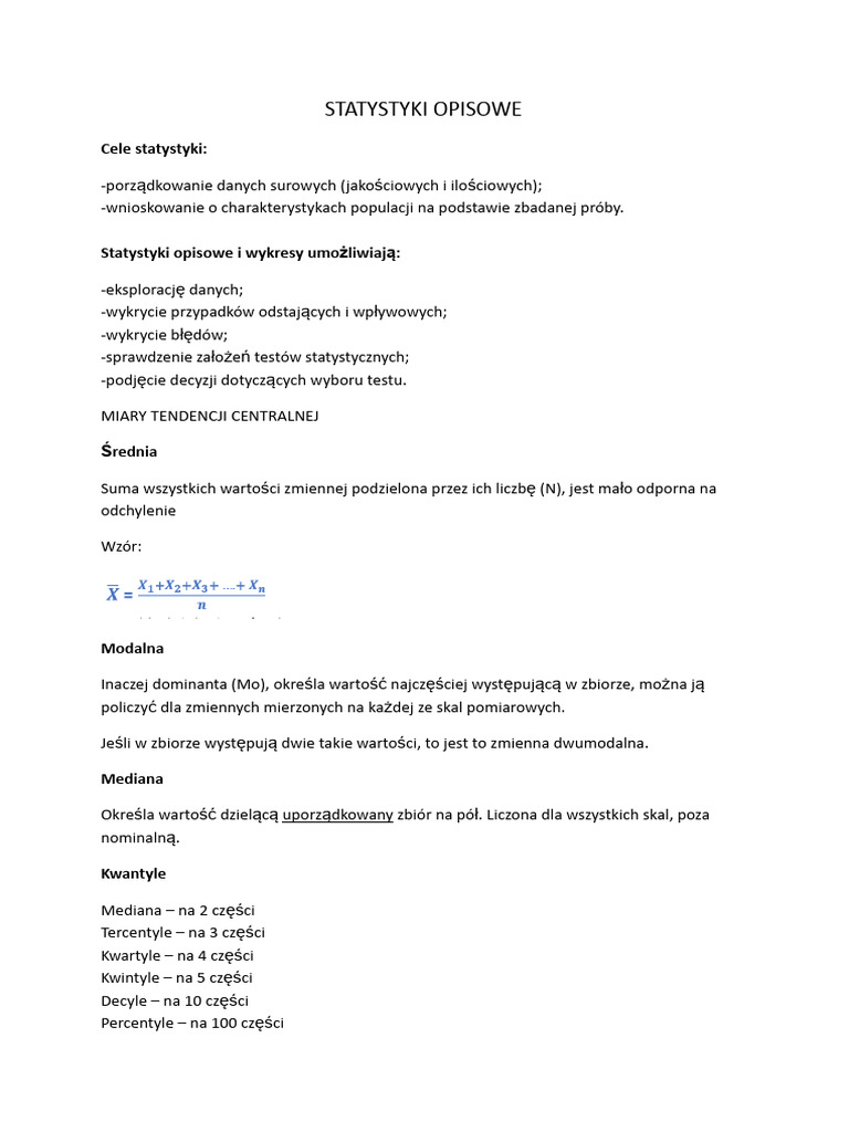 Statystyka Wykład | PDF