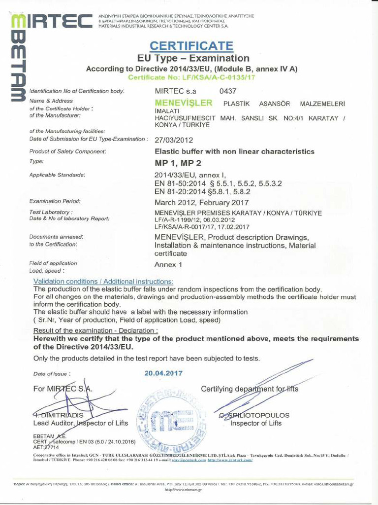 Certificate Mp1 and Mp2 | PDF