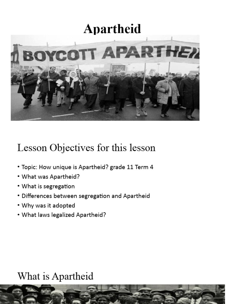 Apartheid History Teaching Grade 11 Lesson Observation 21106258 ...