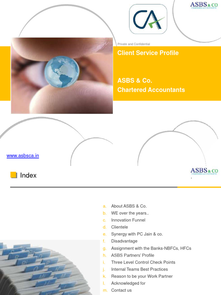 CA Firm - ASBS & Co. Business Profile | PDF | Audit | Banks
