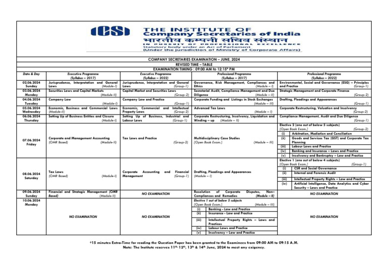CS June 2024 Exam Timetable | PDF | Business | Financial Economics