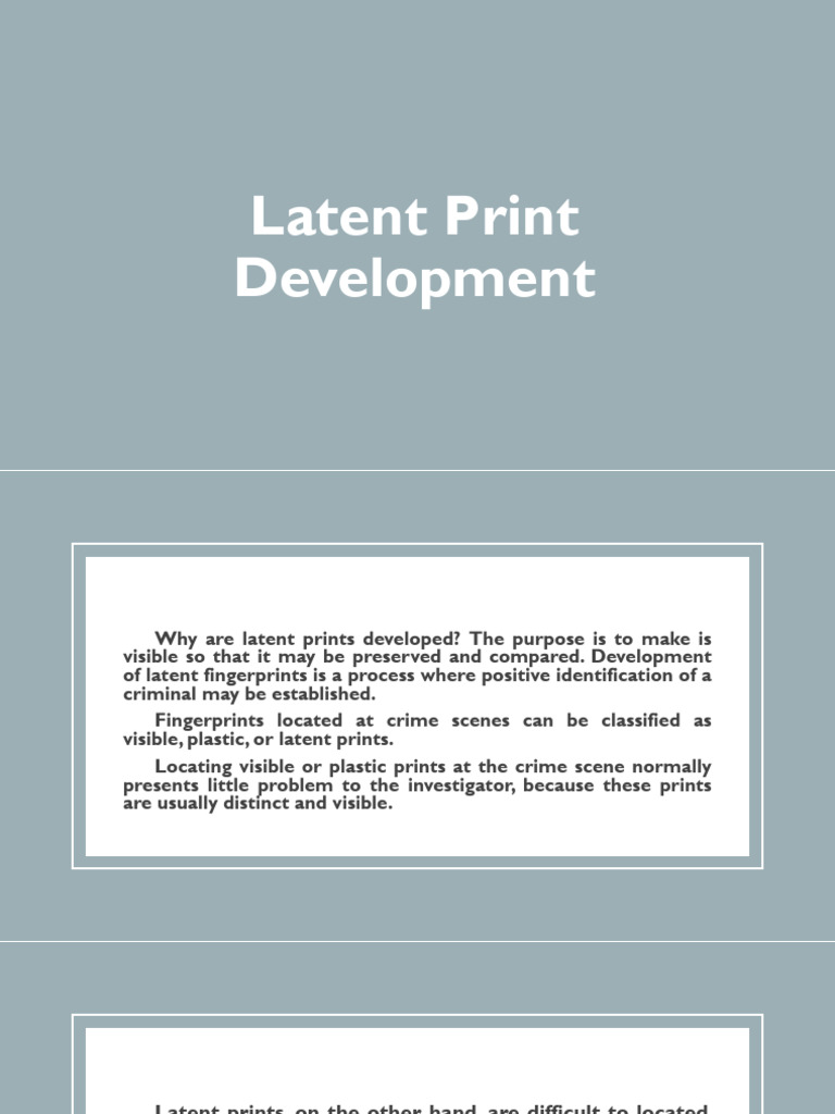 Latent Print Development | PDF | Fingerprint | Acid