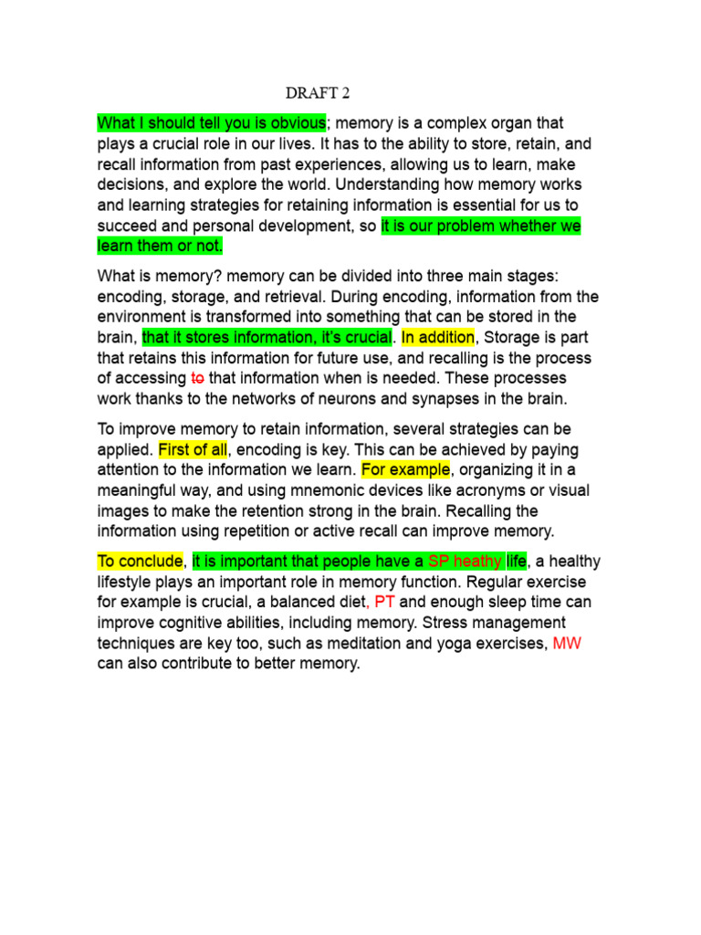 Memory Improvement Strategies Explained | PDF | Career & Growth ...
